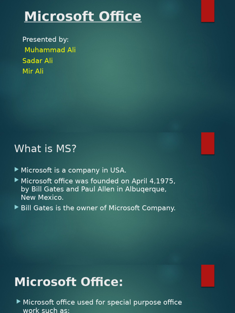 Microsoft Office Presentation M.ali | PDF