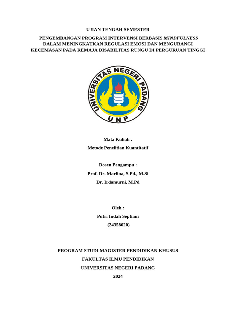 UTS Metlit Kuantitatif - Putri Indah Septiani | PDF