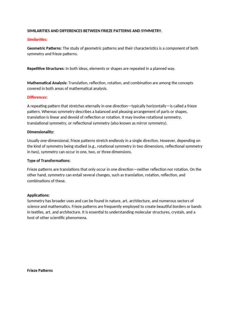 Frieze Patterns | PDF