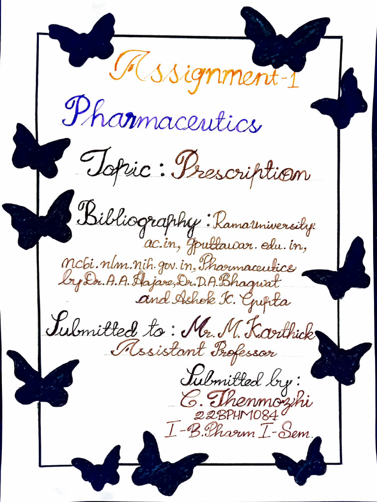 Pharmaceutics Assignment 1 | PDF | Pharmacy | Pharmaceutical Sciences