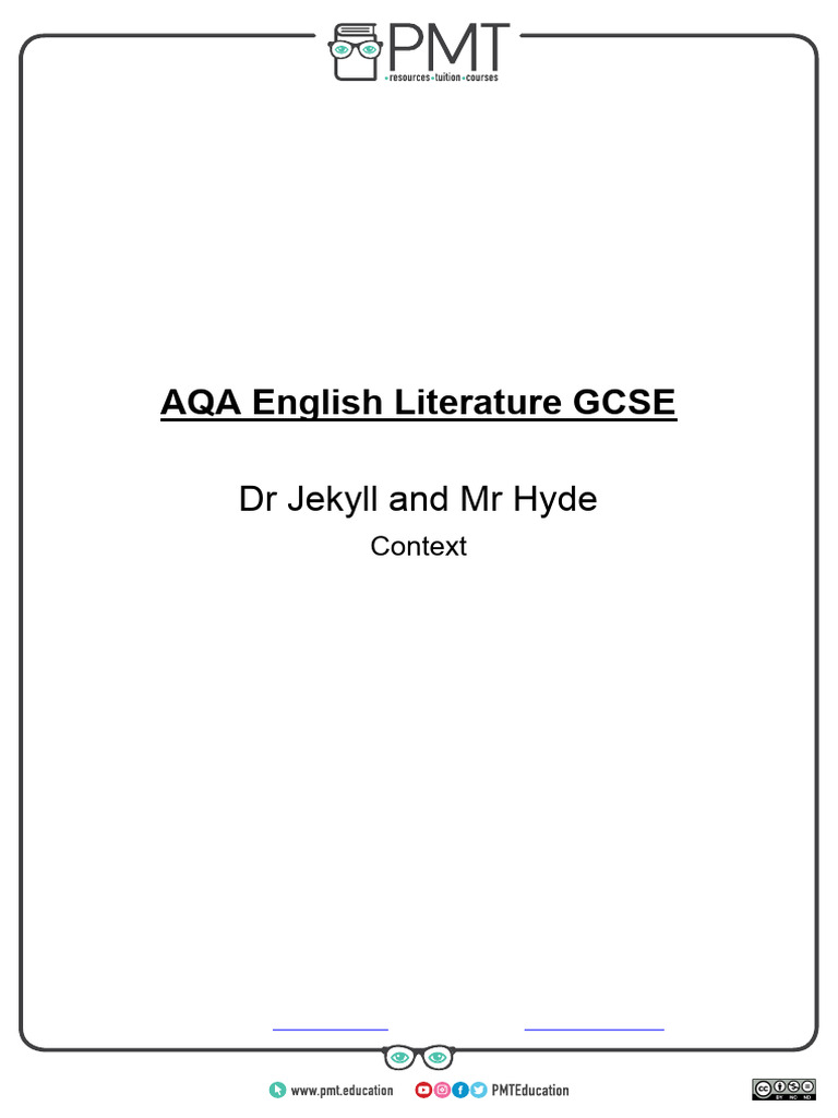 Context - DR Jekyll and MR Hyde - AQA English Literature GCSE | PDF