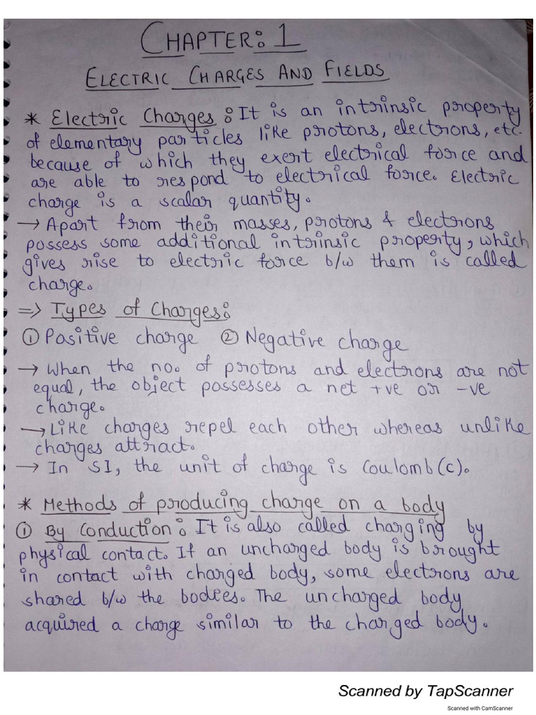 Electric Charges and Fields1. | PDF