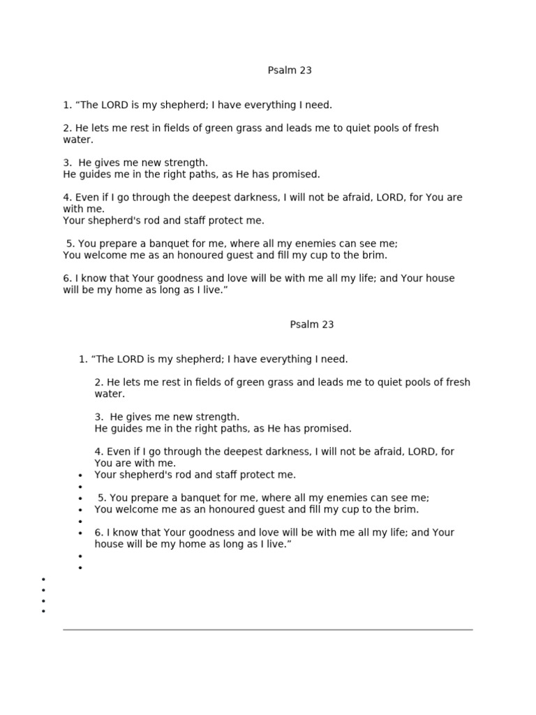 Psalm 23 | PDF