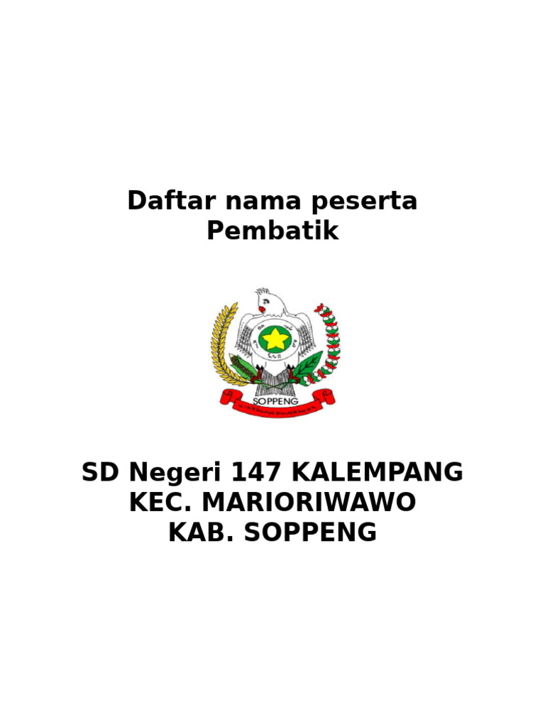 Sampul Pembatik SD Negeri 147 Kalempang | PDF