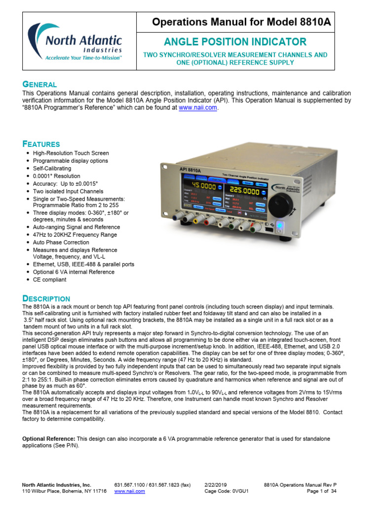 8810A Operations Manual | PDF