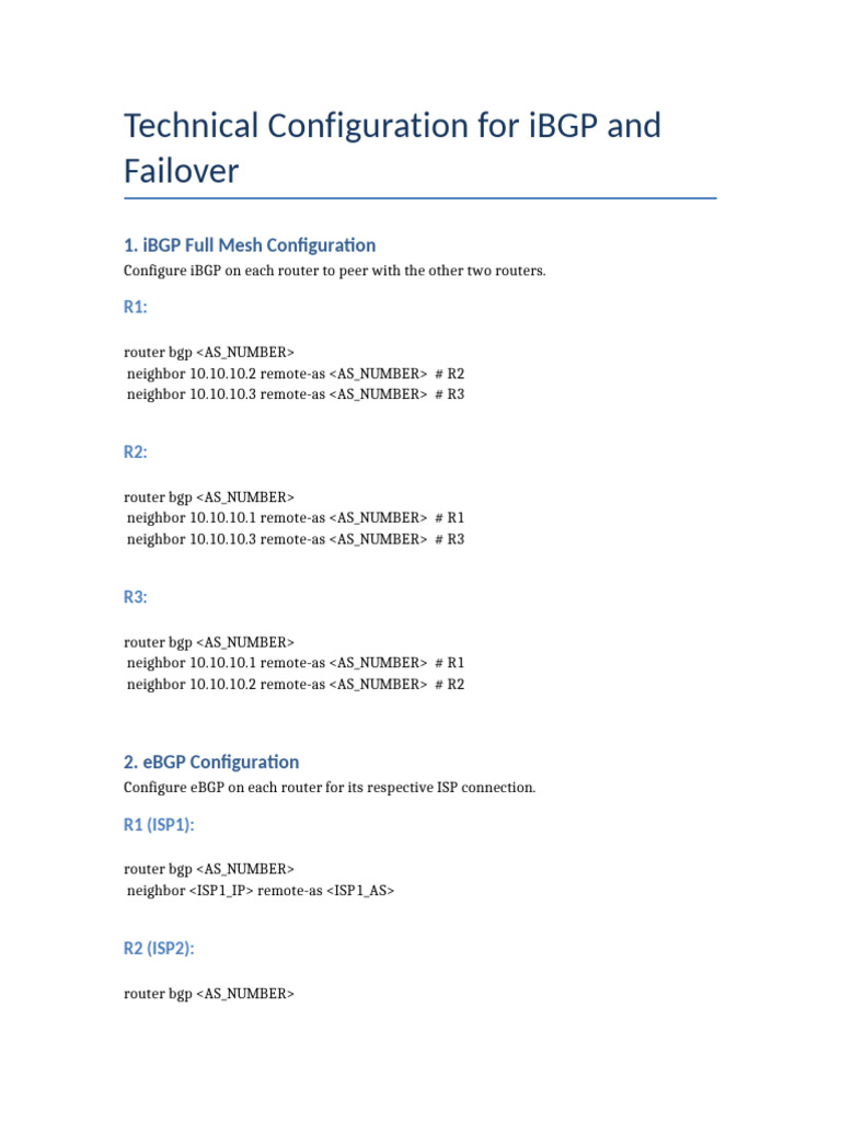 Technical_Configuration_for_iBGP_and_Failover | PDF