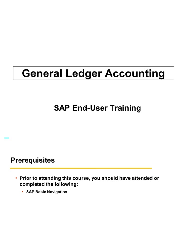 SAP FICO General Ledger Training Guide | PDF | Debits And Credits | Accrual