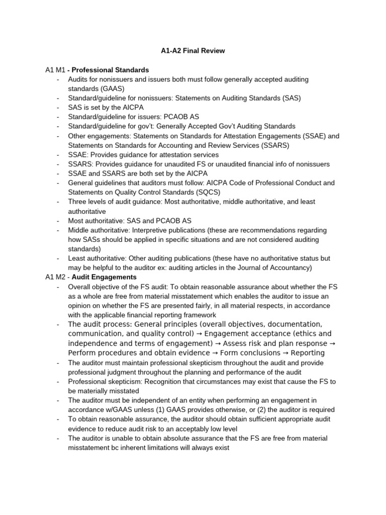 A1-A2 Final Review | PDF