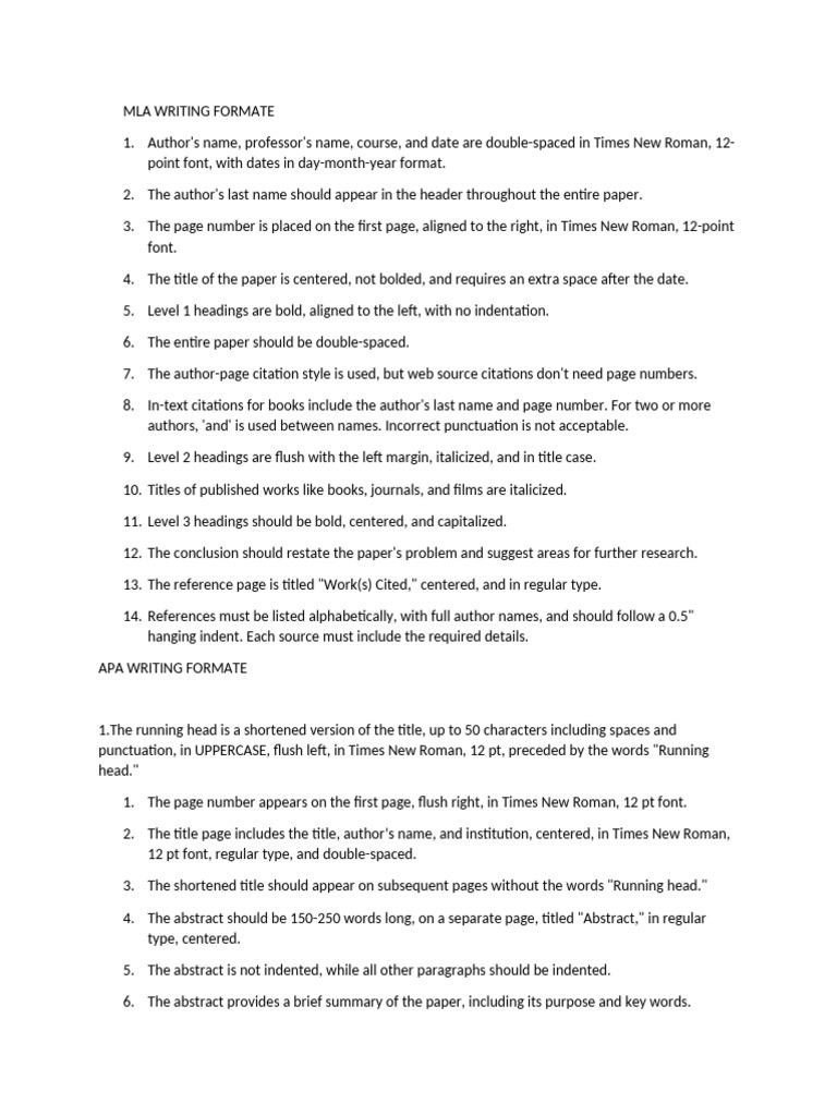 Mla Writing Formate | PDF