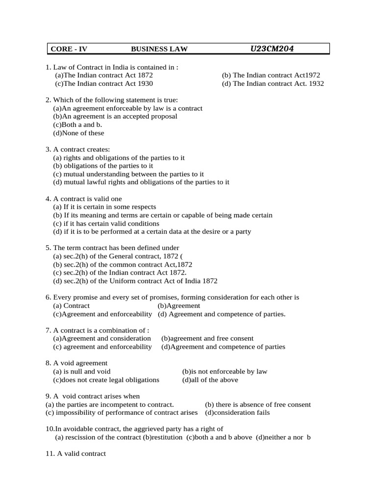 Business Law | PDF | Guarantee | Indemnity