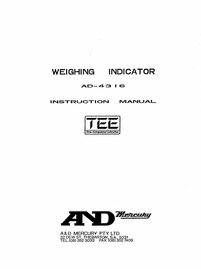 AD-4316 Instruction Manual | PDF