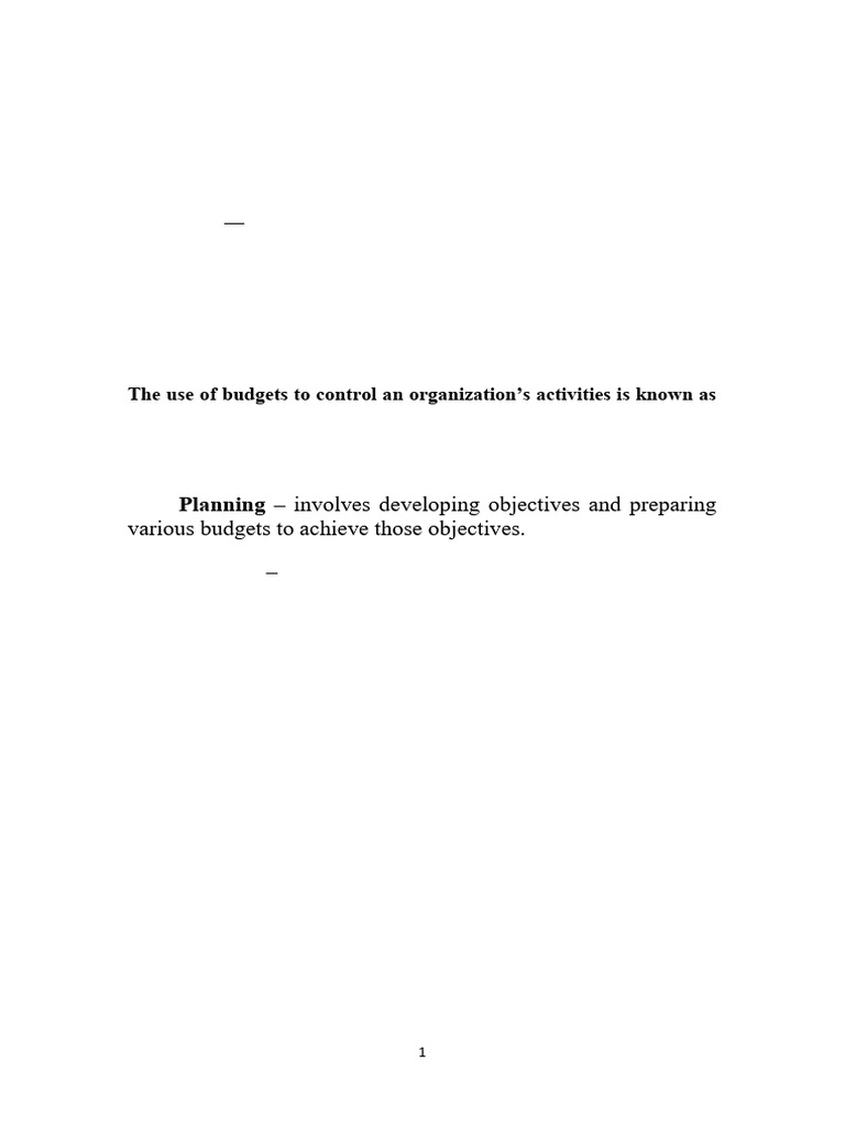 First Chapter Introduction To Budgeting Process | PDF | Budget | Economies