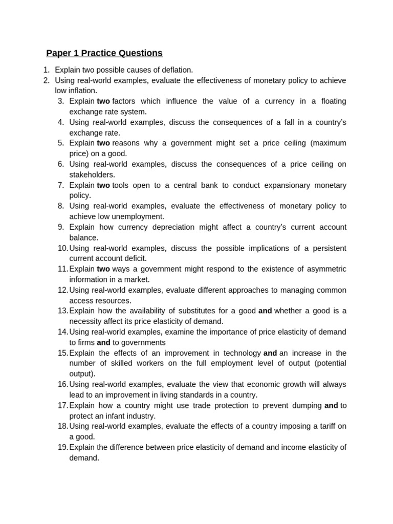 Practice Questions | PDF