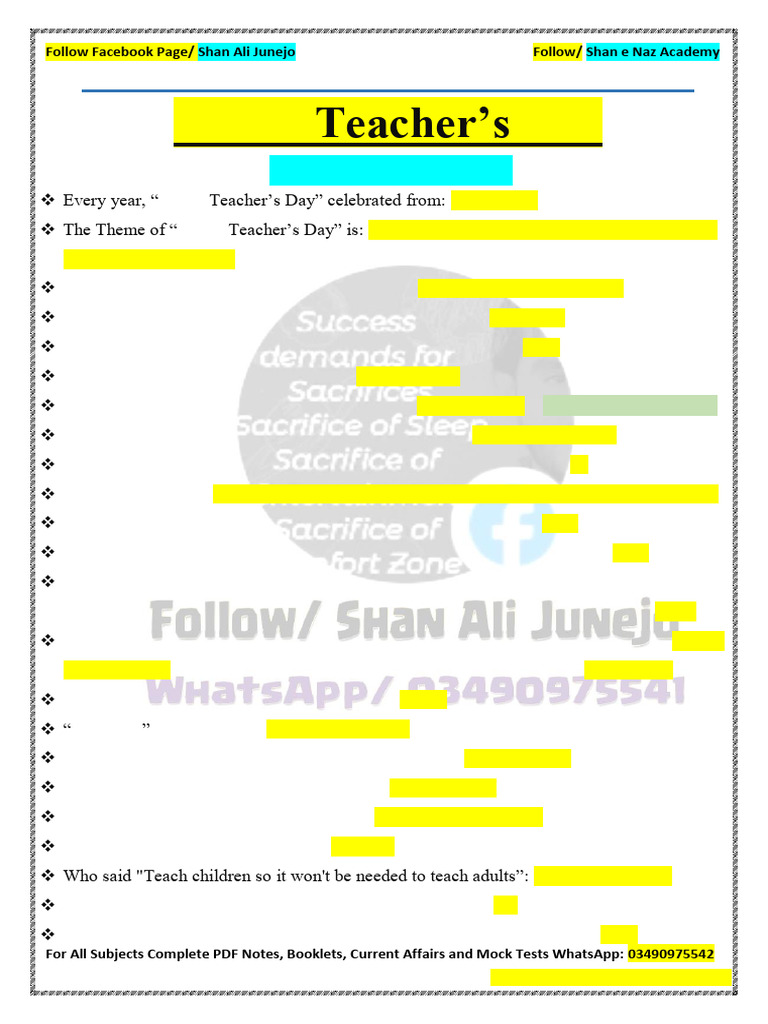 Teachers Day | PDF | History