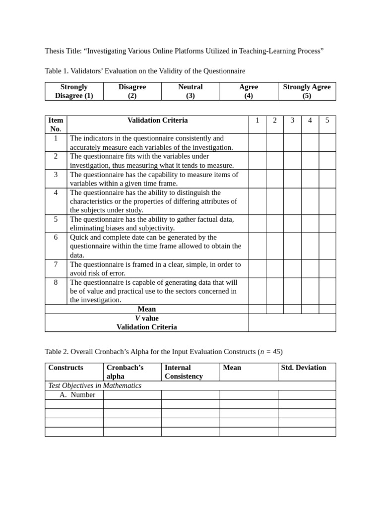Validators Evaluation Form 1 | PDF