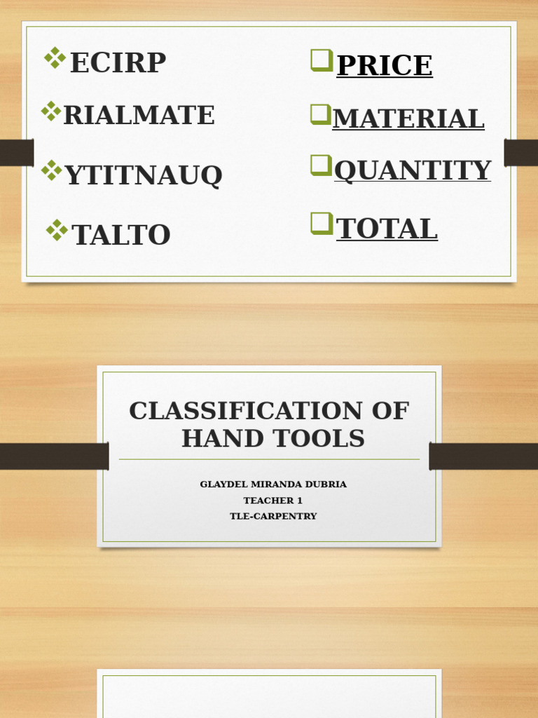 Classification of Hand Tools | PDF | Drill | Home & Garden