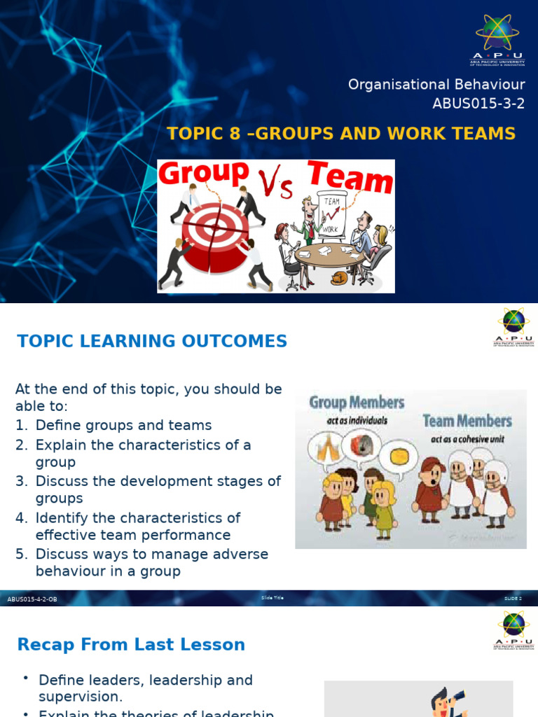 Week 8 Groups and Work-Teams 1 | PDF