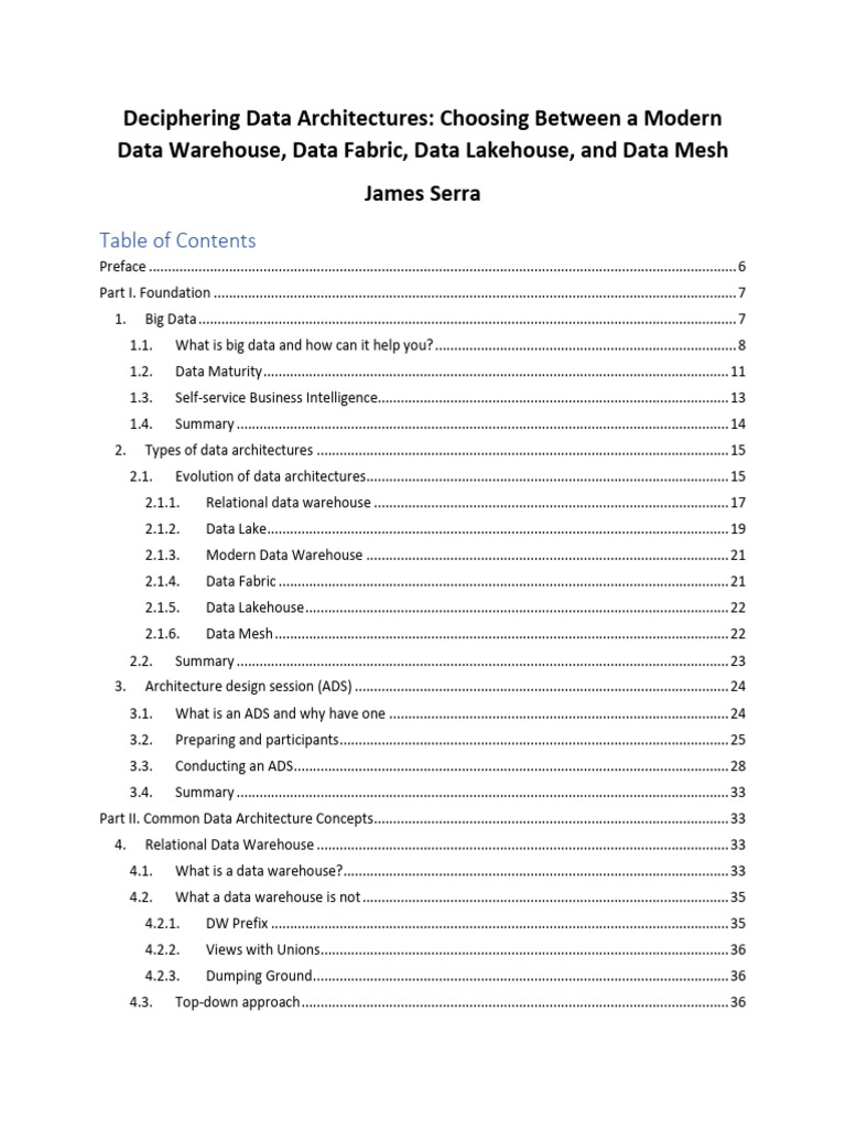 Deciphering Data Architectures TOC 1 | PDF
