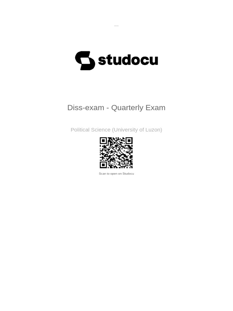 Diss Exam Quarterly Exam | PDF