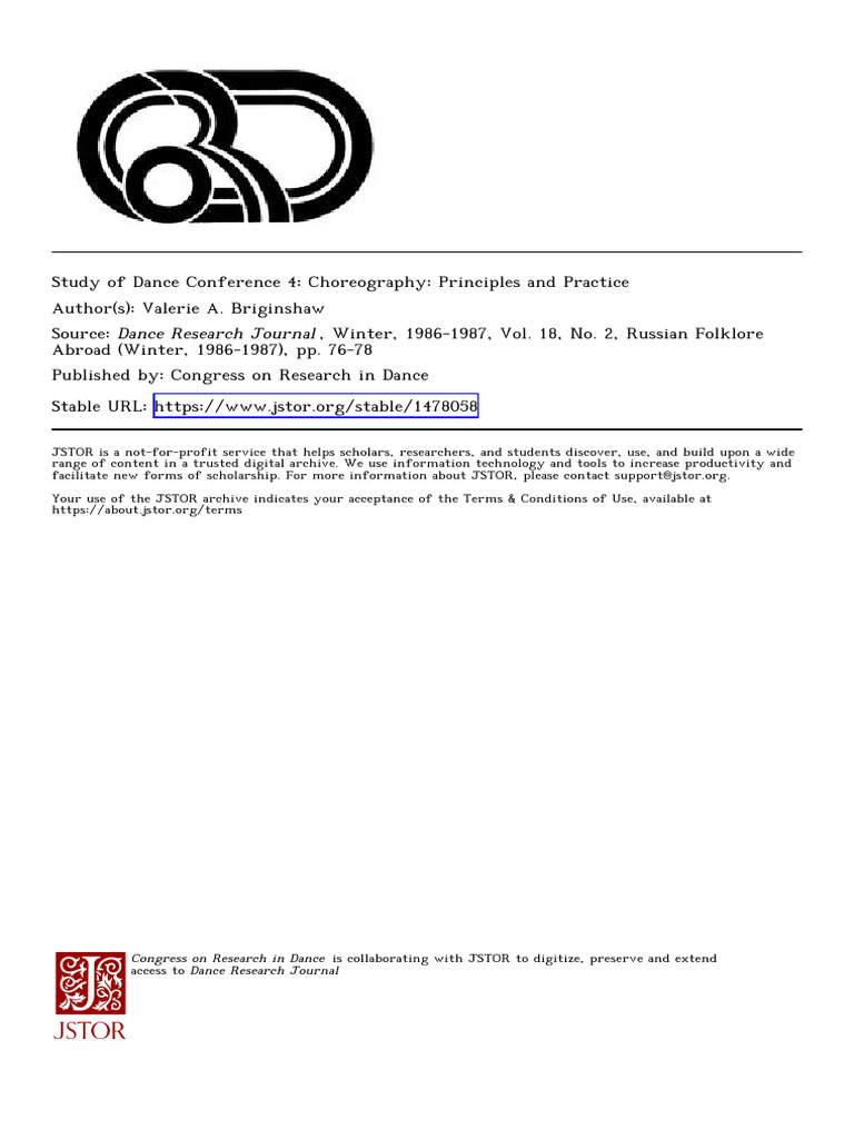 Study of Dance Conference 4 | PDF