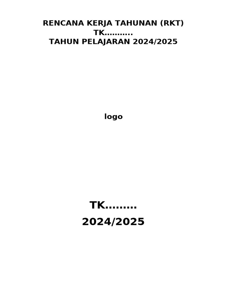 Contoh RKT - TK-1 | PDF