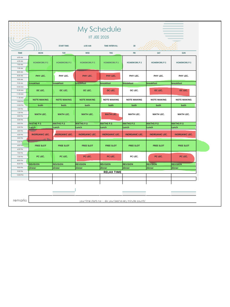 My Class Schedule | PDF