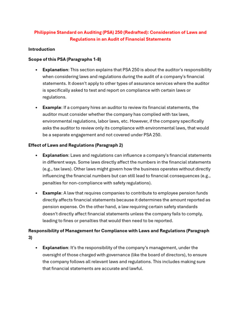 Philippine-Standard-on-Auditing-250 | PDF