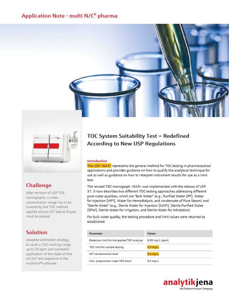 TOC System Suitability Test - Redefined | PDF