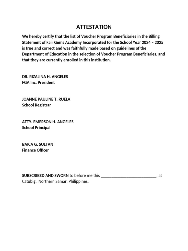 Attestation | PDF