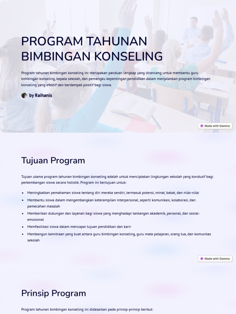 Program Tahunan Bimbingan Konseling | PDF