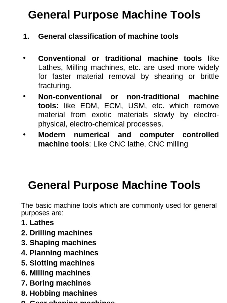 General Purpose Machine Tools - Spal | PDF