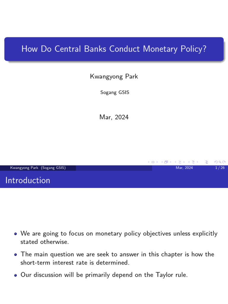 [Central Banking] Chapter 2 PPT | PDF