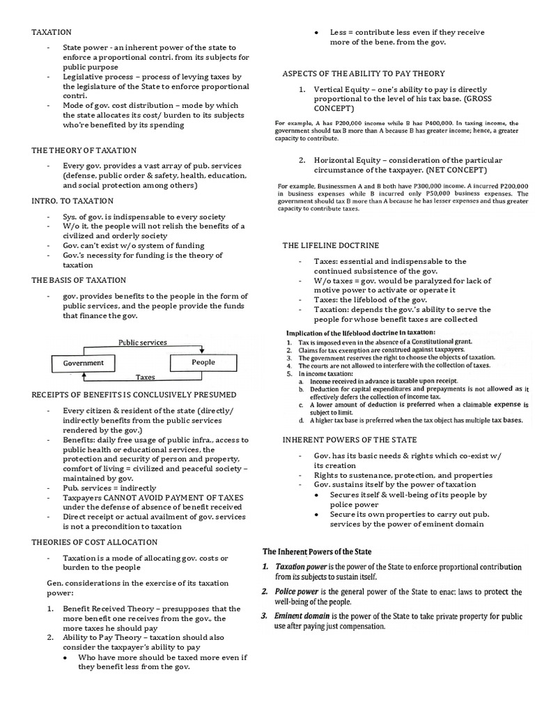 Overview of Taxation Principles | PDF | Taxes | Taxation In The United ...