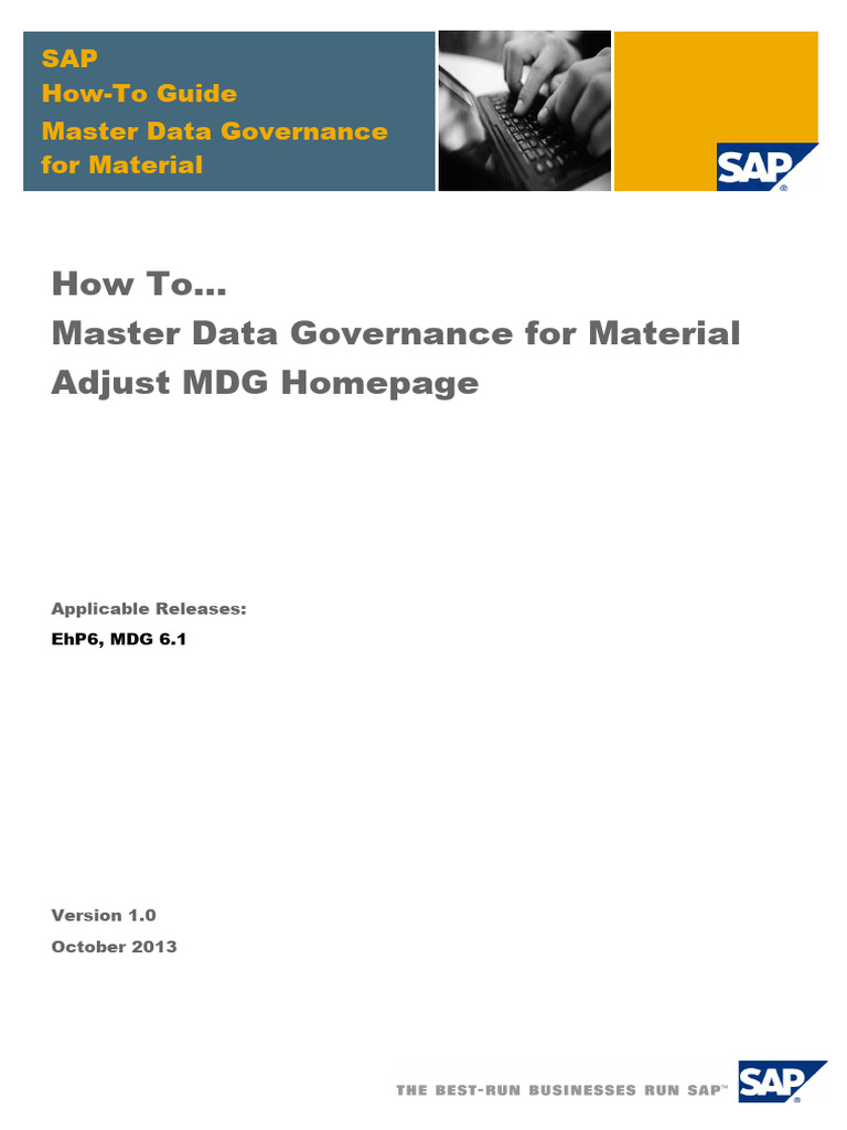 How To Master Data Governance For Material Adjust MDG A248g Master Data ...