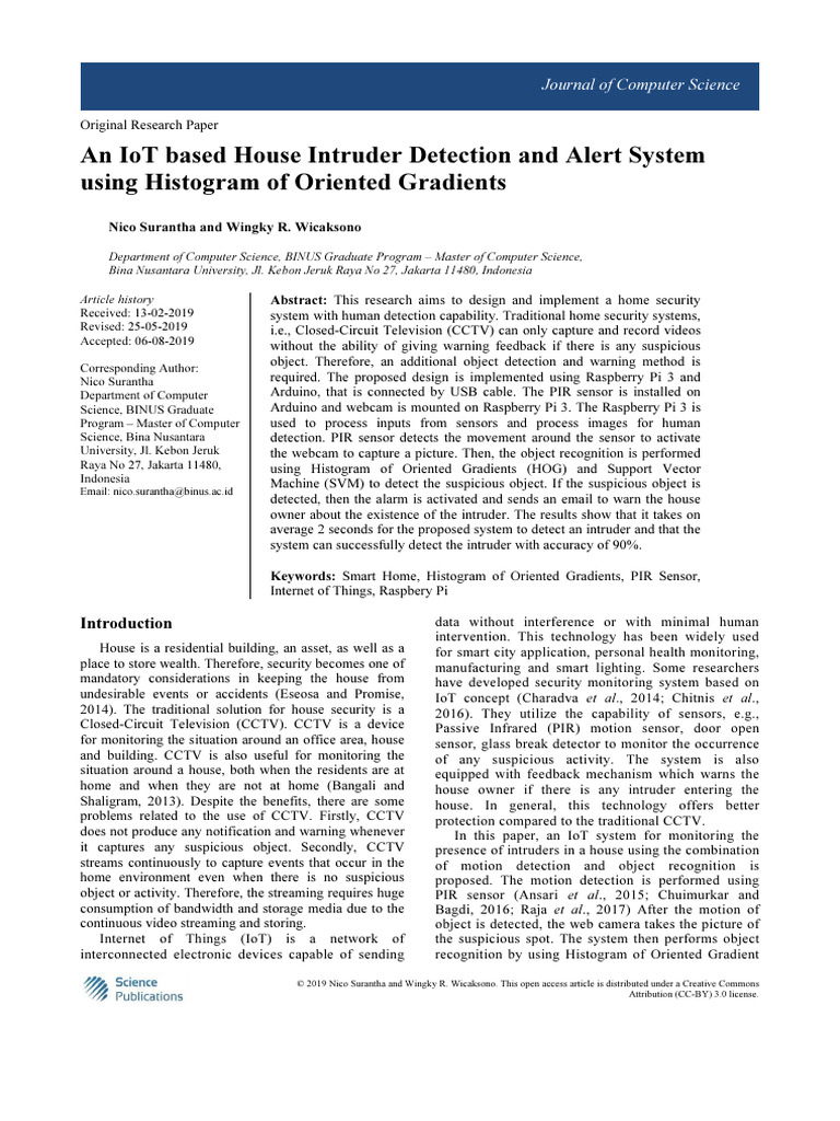 IoT-Based Intruder Alert System | PDF | Internet Of Things | Support ...