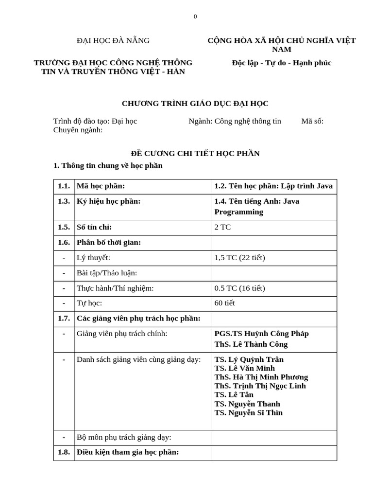 VKU - Lap Trinh Java - Rvphap | PDF