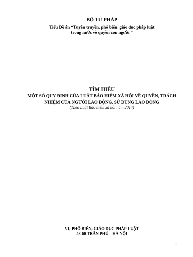 Tim Hieu Mot So Quy Dinh Cua Luat BHXH Ve Quyen Va Trach Nhiem Cua Nguoi Lao Dong Va Nguoi Su ...