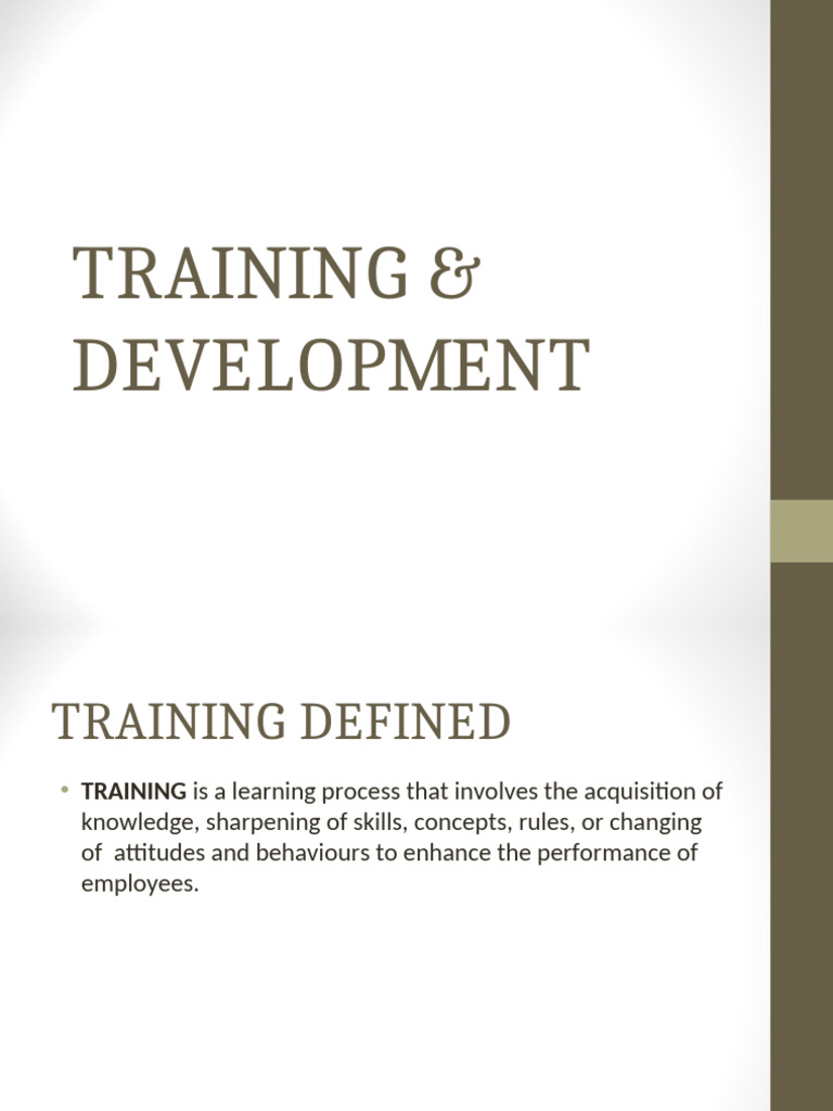 Training and Developement | PDF