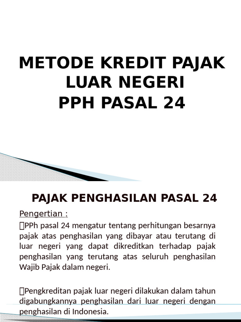 PPH Pasal 24 | PDF