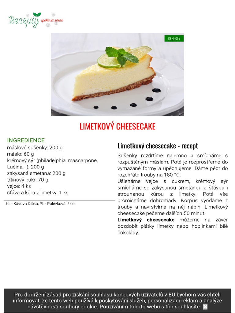 Recepty Limetkovy-Cheesecake | PDF