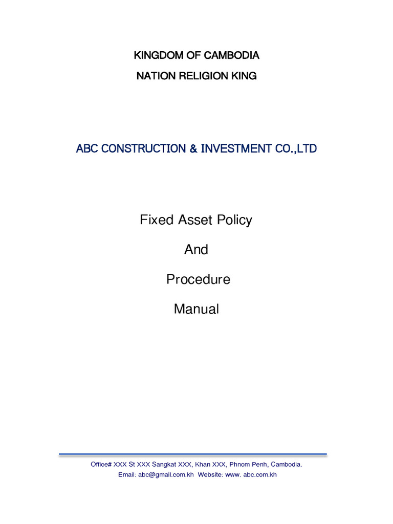 03.IFA-Fixed Asset Policy and Procedure - Eng | PDF