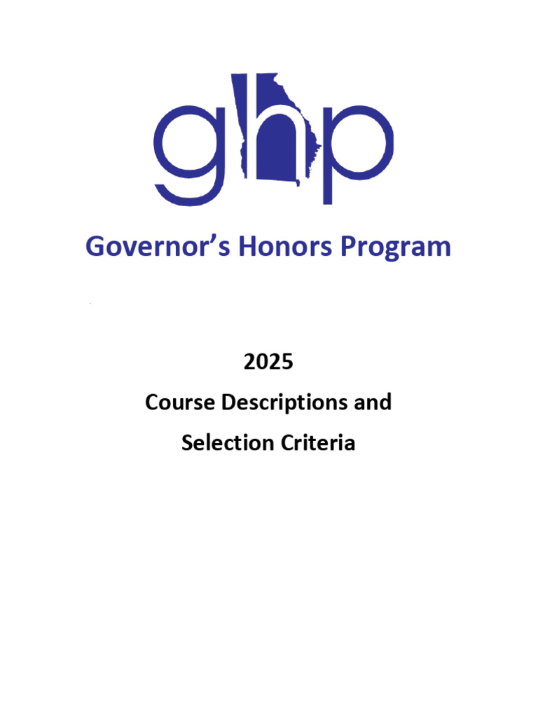 GHP 2025 Course Descriptions and Selection Criteria | PDF