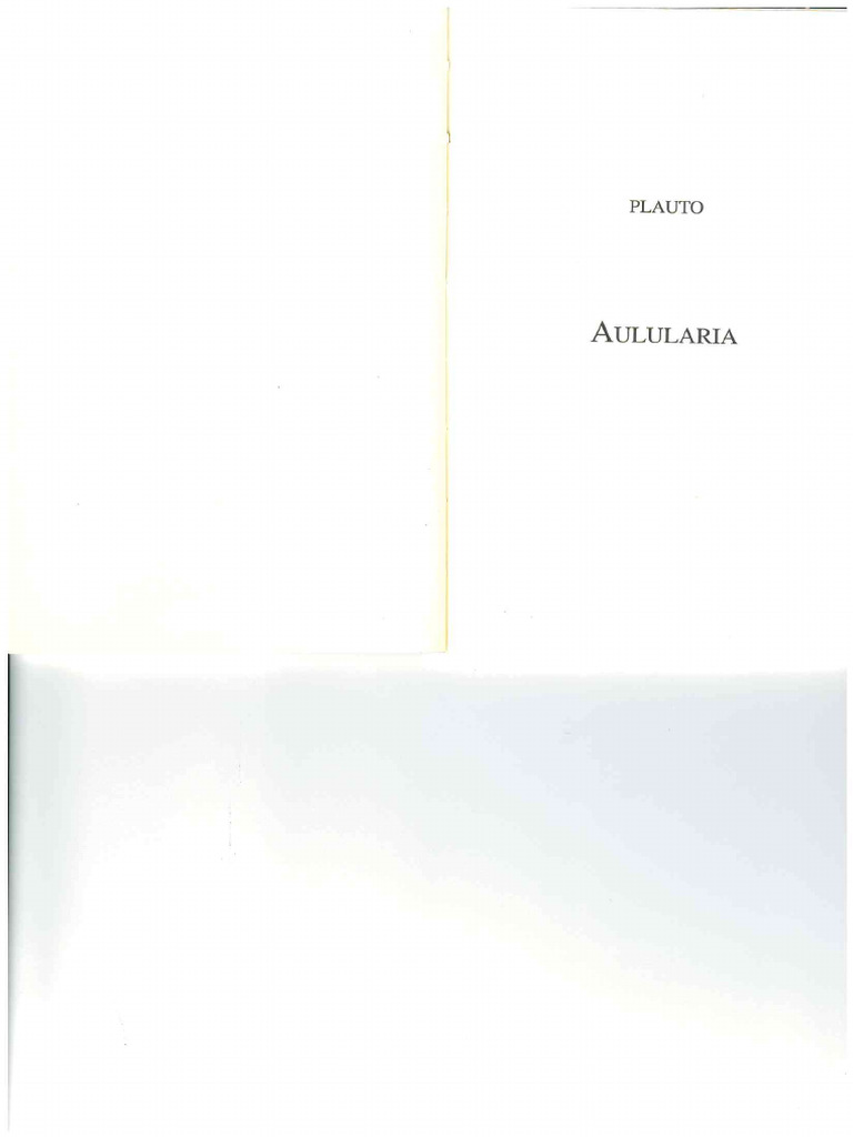 Plauto. Aulularia | PDF