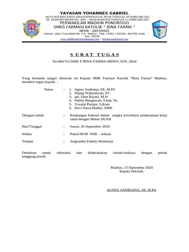 Surat Tugas Mitras Dudi | PDF