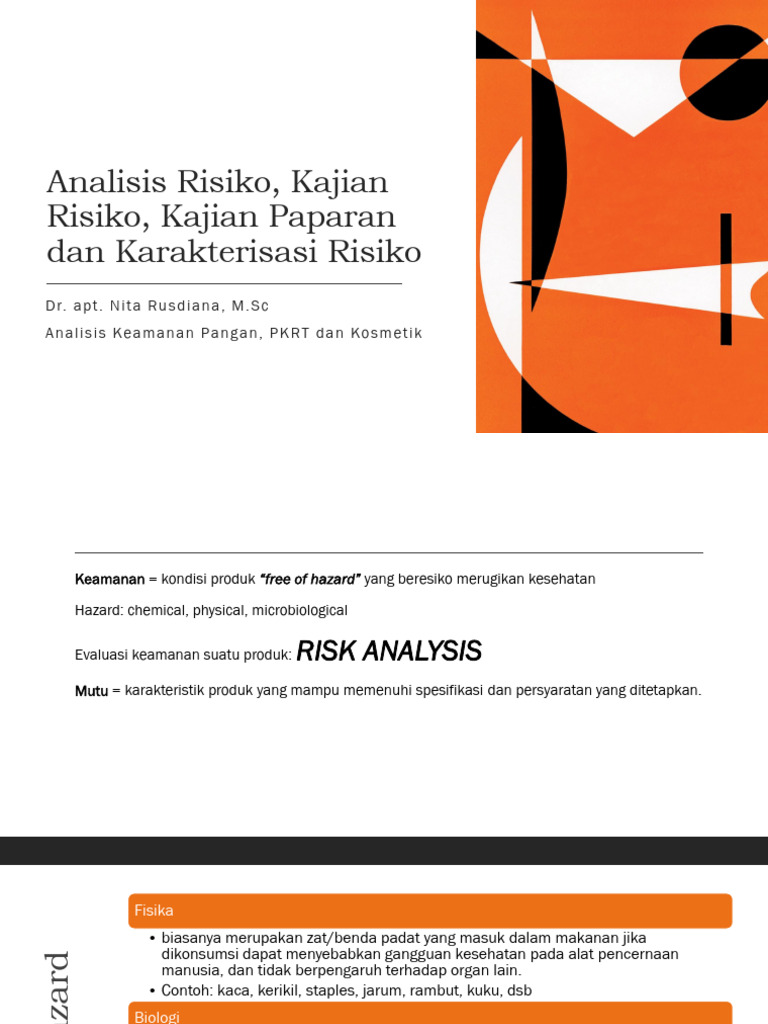 PPT 1 Analisis Risiko, Kajian Risiko, Kajian Paparan | PDF