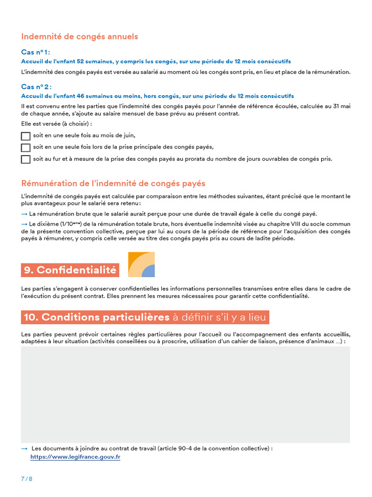 6237 PE Contrat CDI Pajemploi Ama FORMULAIRE 7 | PDF