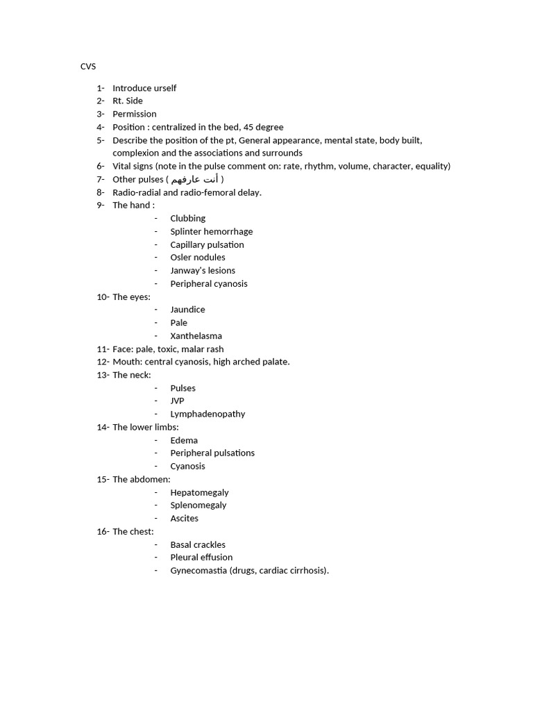 Cardio Examination | PDF