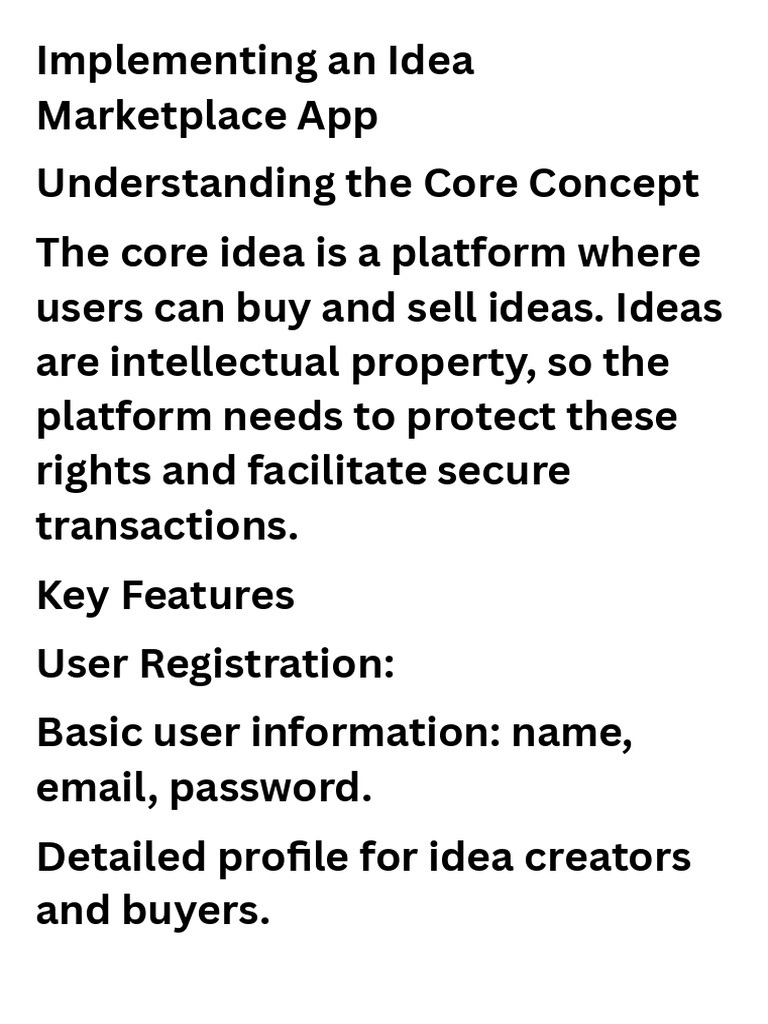 Implementing An Idea Marketplace App | PDF