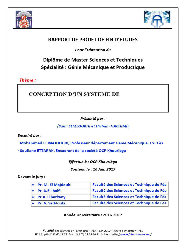 Conception D'un Système de Lavage Des Bulls D11 & D9 - Hicham HACHIMI | PDF