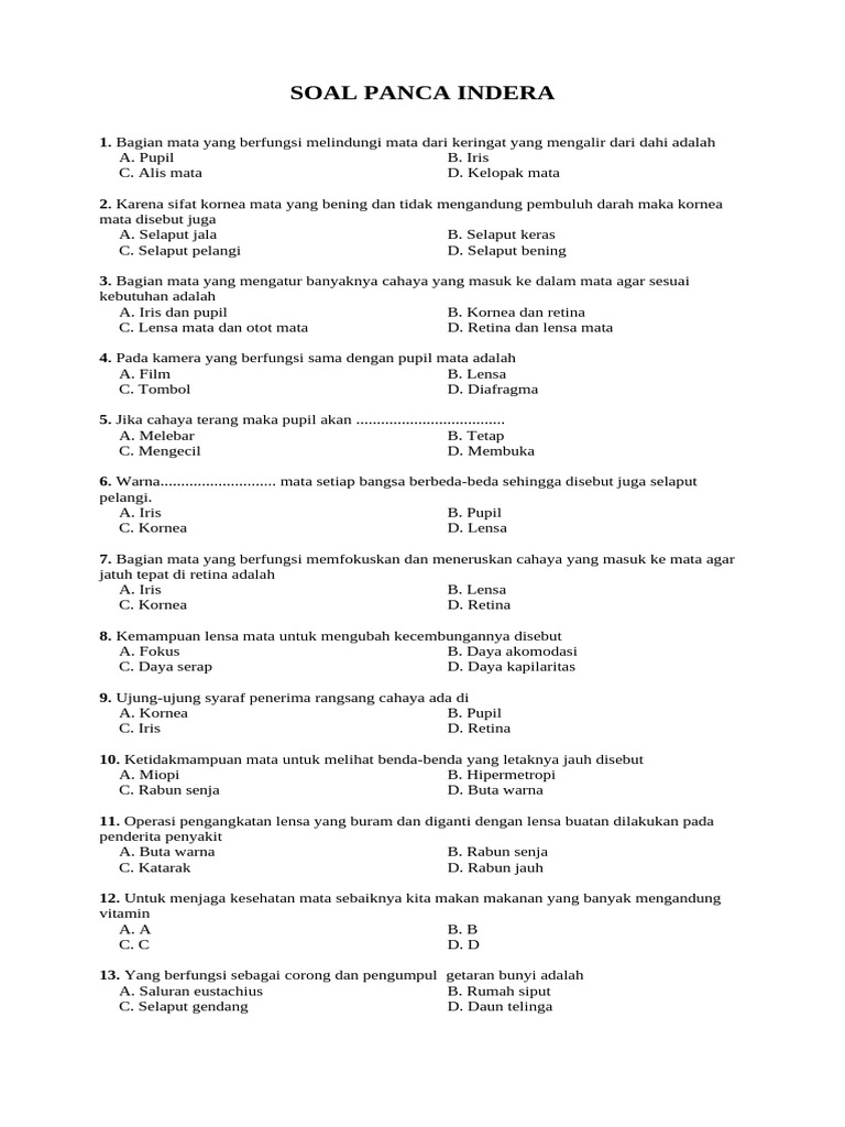 Soal Panca Indera | PDF